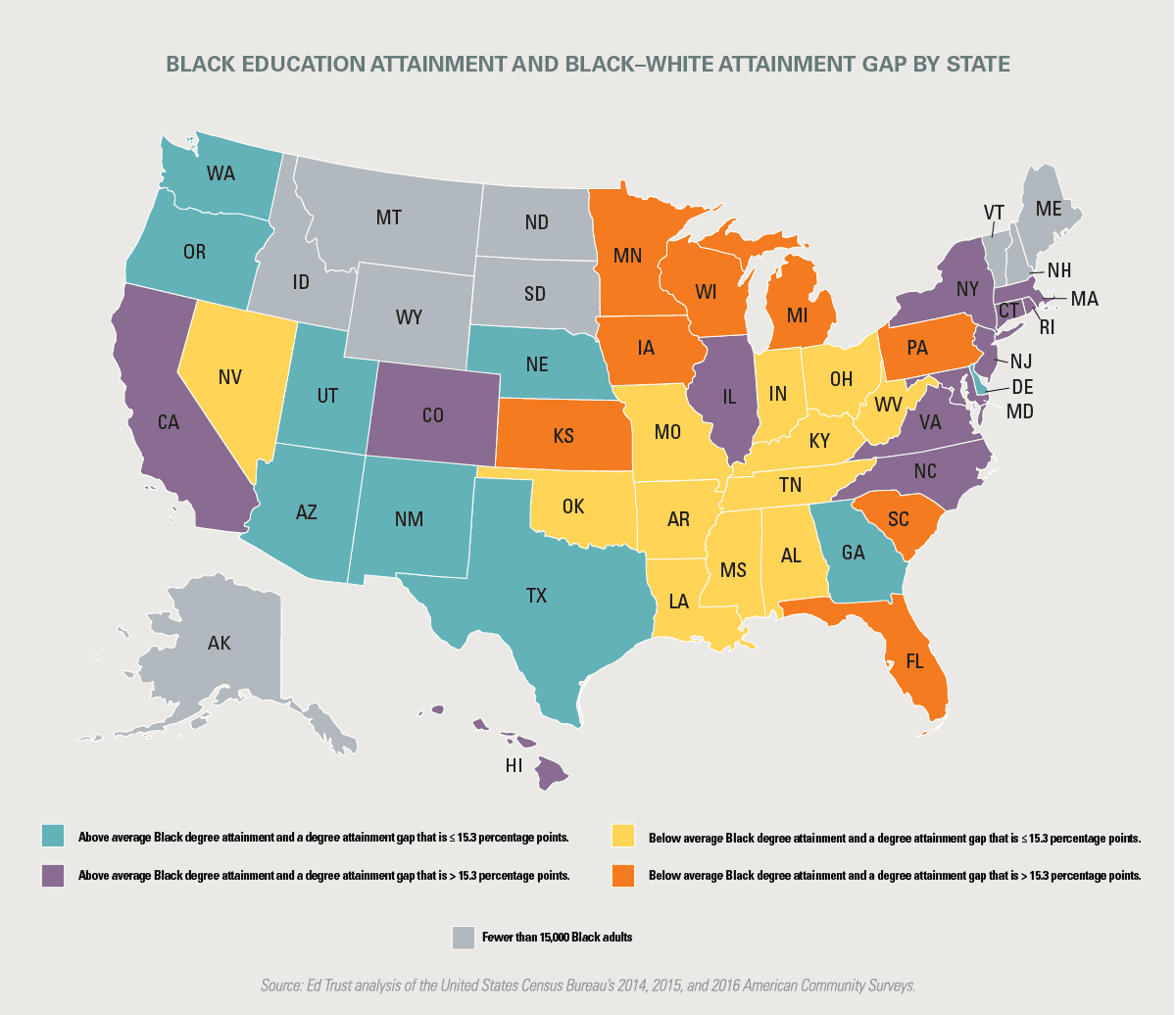 National & State Trends in Degree Attainment for Black Adults - EdTrust